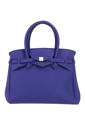 Save My Bag Tote Handbag With Bow Detail And Brand Logo - Blue