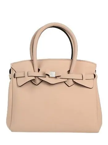 Save My Bag Tote Handbag With Bow Detail And Brand Logo - Pink