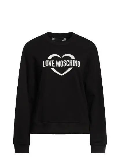 Moschino Cotton Fleece Sweatshirt With Metallic Print - Black
