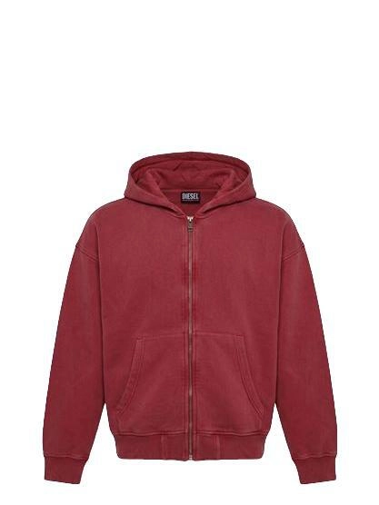 DIESEL® Full-zip Hooded Sweatshirt - Red