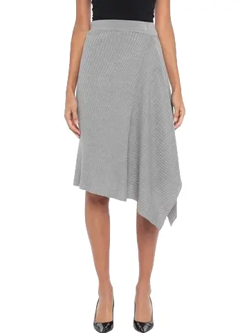 Pinko Asymmetric Knitted Midi Skirt - Grey
