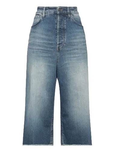 DON THE FULLER Mom Fit Jeans With Fringed Hem - Blue