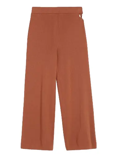 RINASCIMENTO Wide Leg Knit Pants - Brown