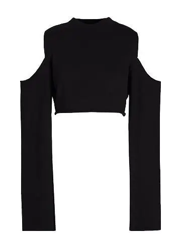 8 BY YOOX Organic Cotton Shoulder Cut-out Sweatshirt - Black