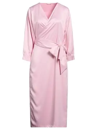 AÉRYNE Solid Color Midi Shirt Dress - Pink
