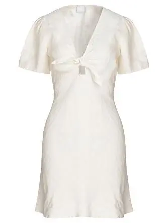 8 BY YOOX Linen Mini Dress With Bow Detail - White