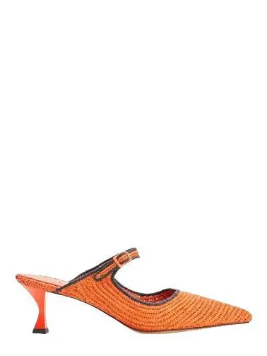 8 BY YOOX Raffia Mules With Pointed Toe - Orange