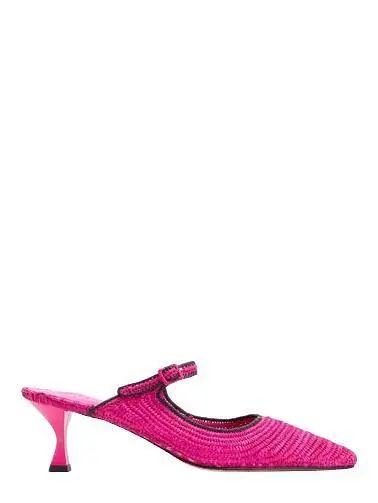 8 BY YOOX Raffia Mules With Pointed Toe - Pink