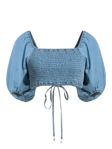 Patrizia Pepe Chambray Crop Top - Blue