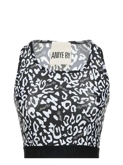 ANIYE BY Leopard Print Sports Top - Black