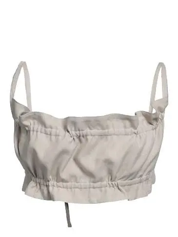 OW Ruched Woven Top - Beige