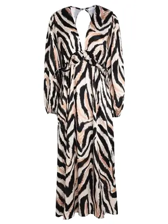Topshop Animal Print Maxi Dress - Beige