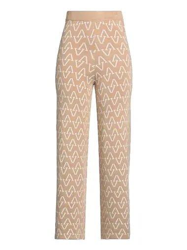 VICOLO Wide Leg Knit Pants - Beige