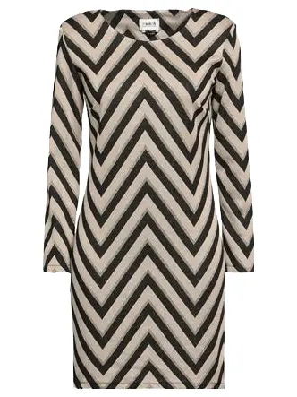 BERNA Mini Dress With Herringbone Pattern - Beige