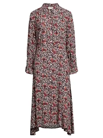 MAISON HOTEL Printed Shirt Midi Dress - Purple
