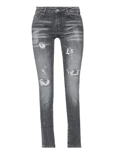 MARCORIC Skinny Fit Jeans With Crystal Embellishments - Black