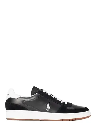 Polo Ralph Lauren Court Leather & Suede Sneaker Sneakers Size Soft Leather - Black