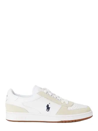 Polo Ralph Lauren Court Leather & Suede Sneaker Sneakers Size Soft Leather - White
