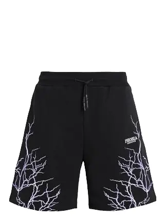PHOBIA ARCHIVE Embroidered Lightning Bermuda Shorts - Black
