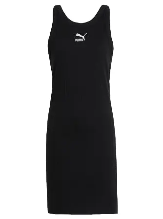 PUMA Classics Ribbed Sleeveless Mini Dress - Black