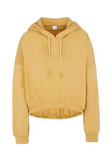 8 BY YOOX Organic Jersey Cropped Hoodie - Yellow