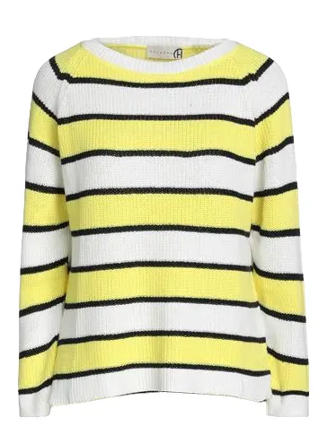 HAVEONE Striped Knit Sweater - Yellow