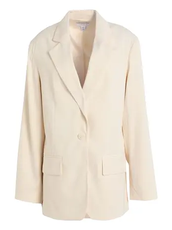 Topshop Single-breasted Twill Blazer - White