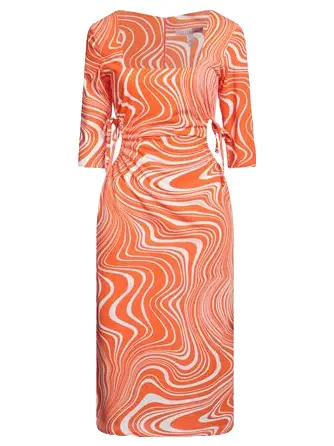 LIQUORISH Midi Pencil Dress - Orange