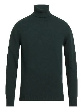 Alpha Studio Turtleneck In Dark Wool - Green