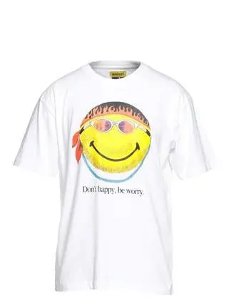 MARKET Smiley Don't Happy, Be Worry T-shirt T-shirt Size Cotton - White