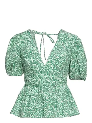 Topshop Peplum Floral Top - Green