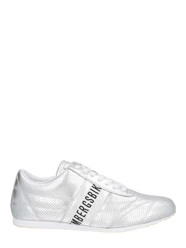 BIKKEMBERGS Soft Leather Sneakers - Silver
