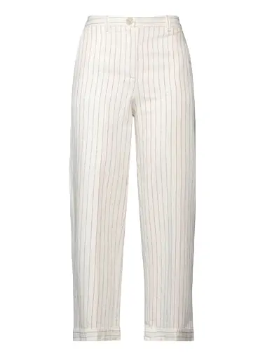 ALESSIA SANTI Straight-leg Pinstriped Trousers - White