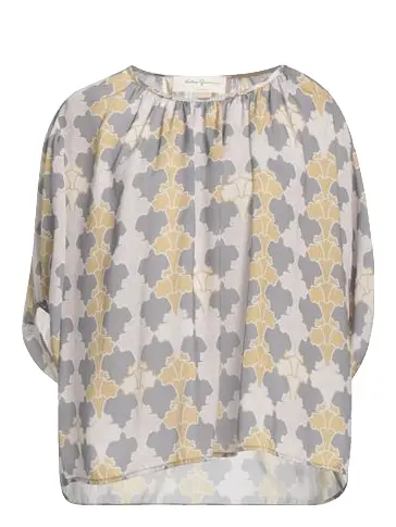 KATIA GIANNINI Floral-print Satin Top - Grey