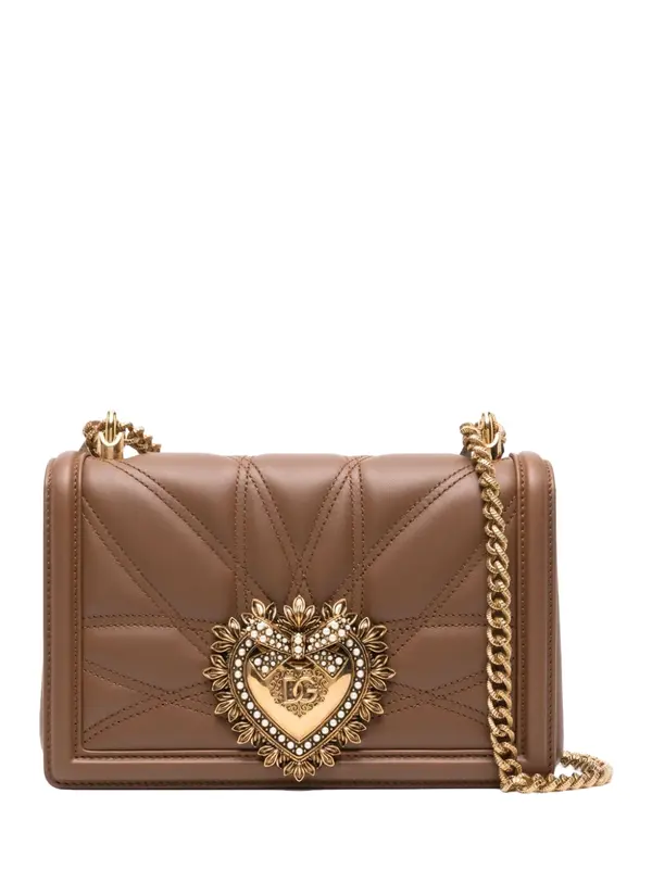Dolce & Gabbana Medium Devotion Shoulder Bag - Brown
