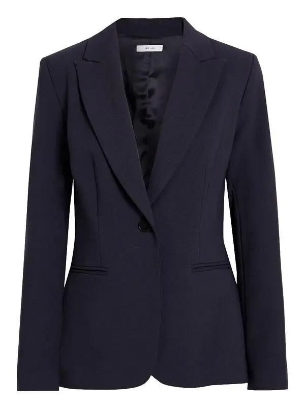 Iris & Ink Danna Crepe Blazer - Navy