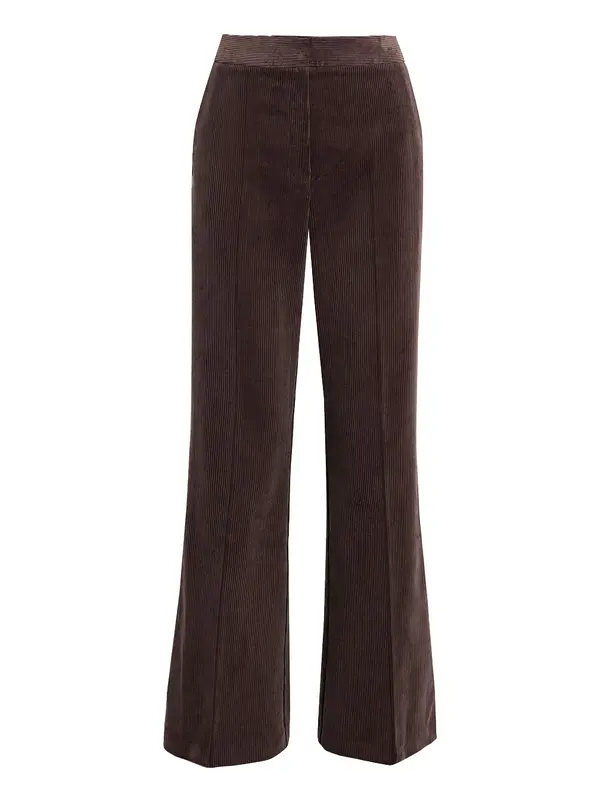 Iris & Ink Felicity Cotton-corduroy Flared Pants - Chocolate