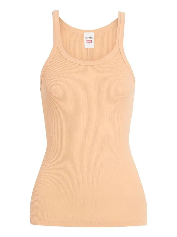 RE/DONE Ribbed Cotton-jersey Tank - Peach