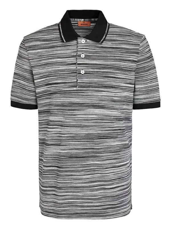 Missoni Spacedyed Cotton Polo Shirt - Black