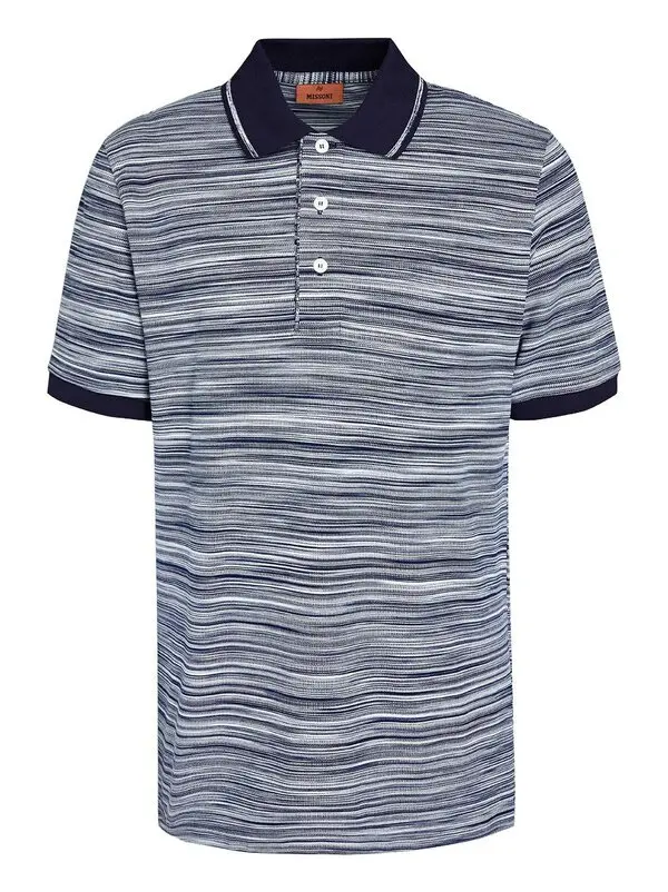 Missoni Spacedyed Cotton Polo Shirt - Navy