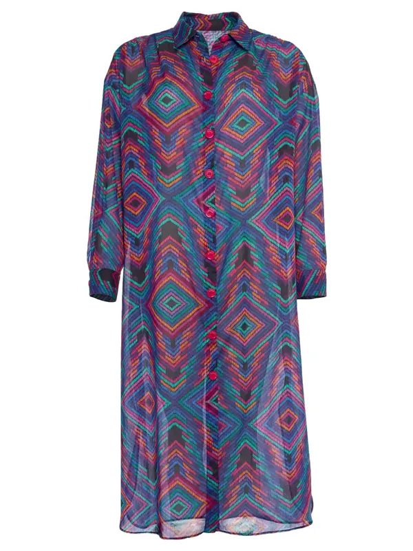 ERES Geometric Print Shirtdress - Blue
