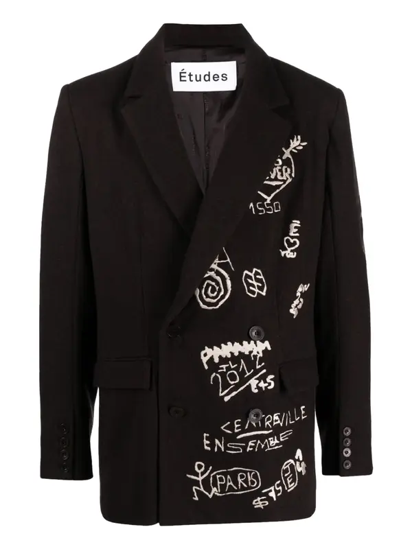 ÉTUDES STUDIO Verneuil Embroidered-motif Blazer - Brown