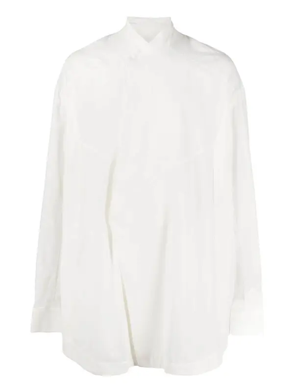 JULIUS Concealed-fastening Cotton-blend Shirt - White