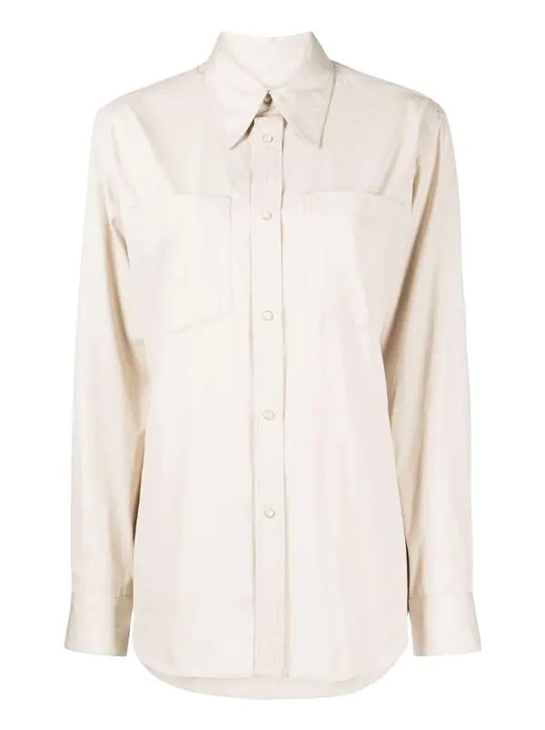 LEMAIRE Pointed-collar Press-stud Shirt - Neutrals