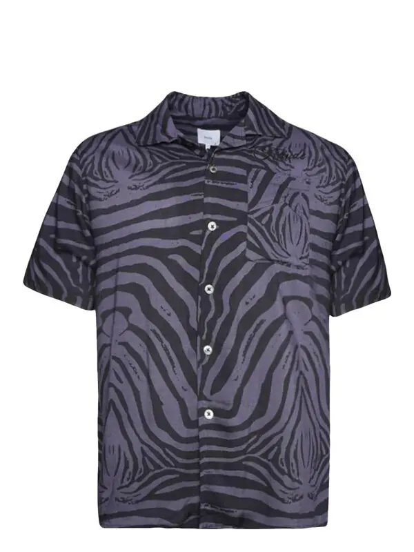 Rhude Zebra-print Short-sleeve Shirt - Grey