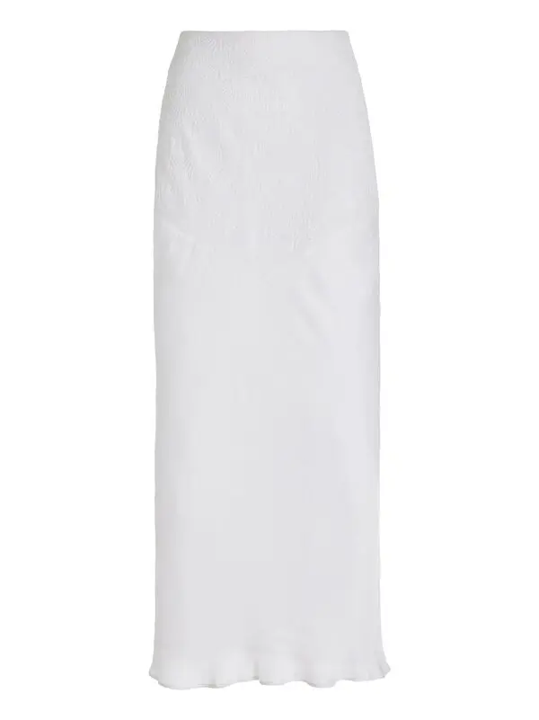 ALL THAT REMAINS Raya Embroidered Satin Skirt - White