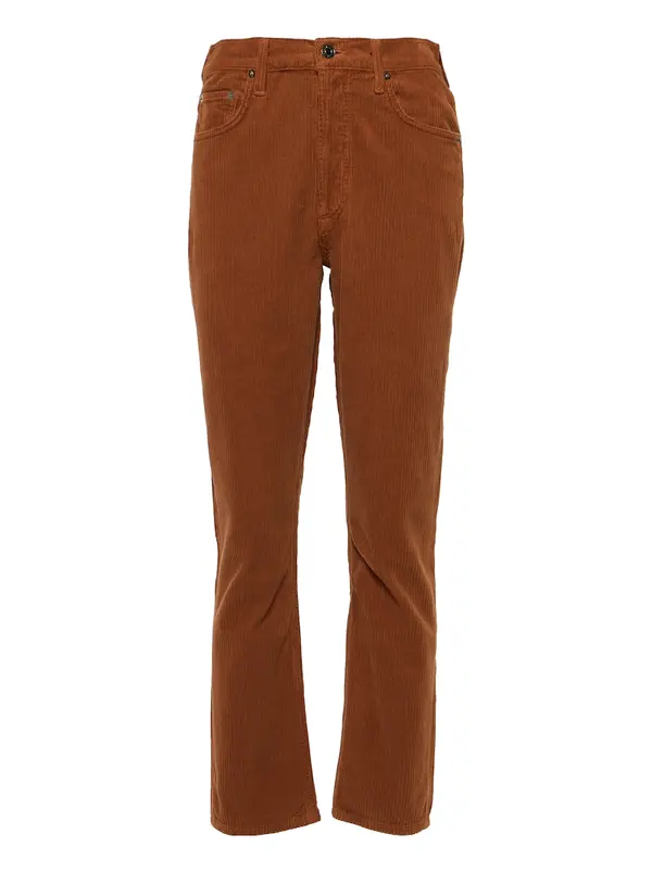AGOLDE Riley Long Straight Corduroy Pants - Brown
