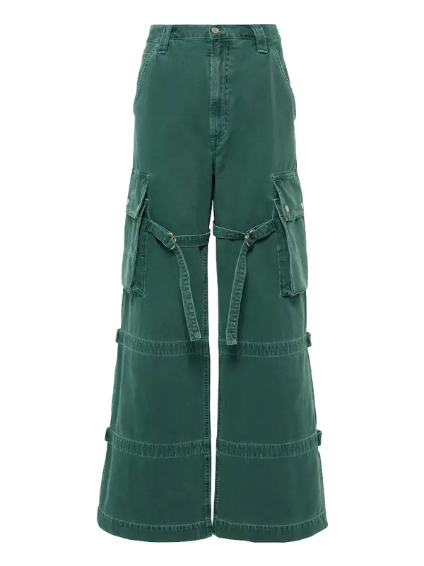AGOLDE Vivian Mid-rise Wide-leg Jeans - Green