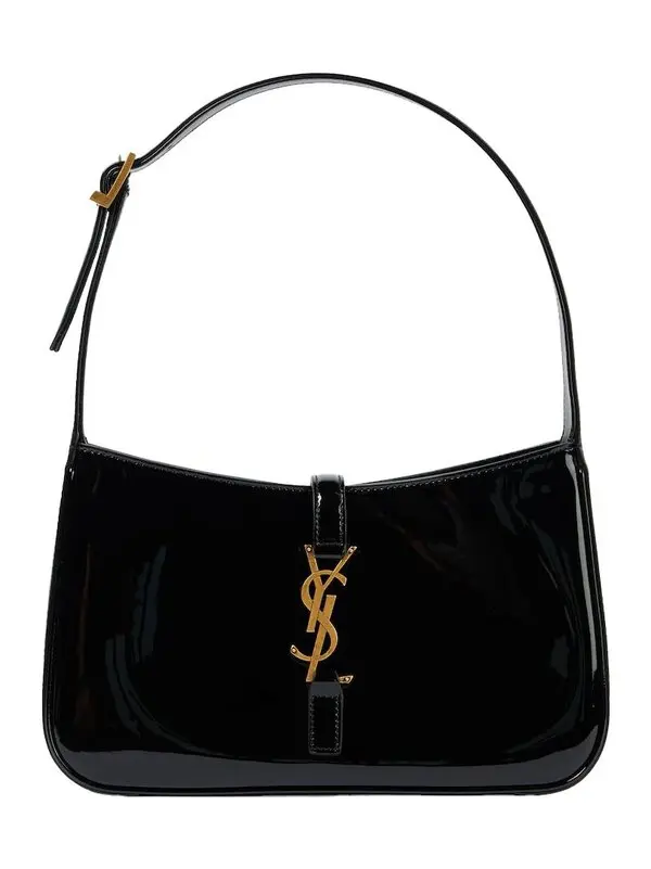 Saint Laurent Le 5 À 7 Patent Leather Shoulder Bag - Black