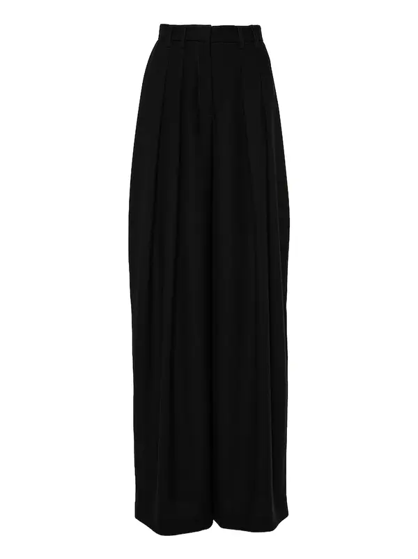 MONOT Mônot Pleated Crêpe Wide-leg Pants - Black